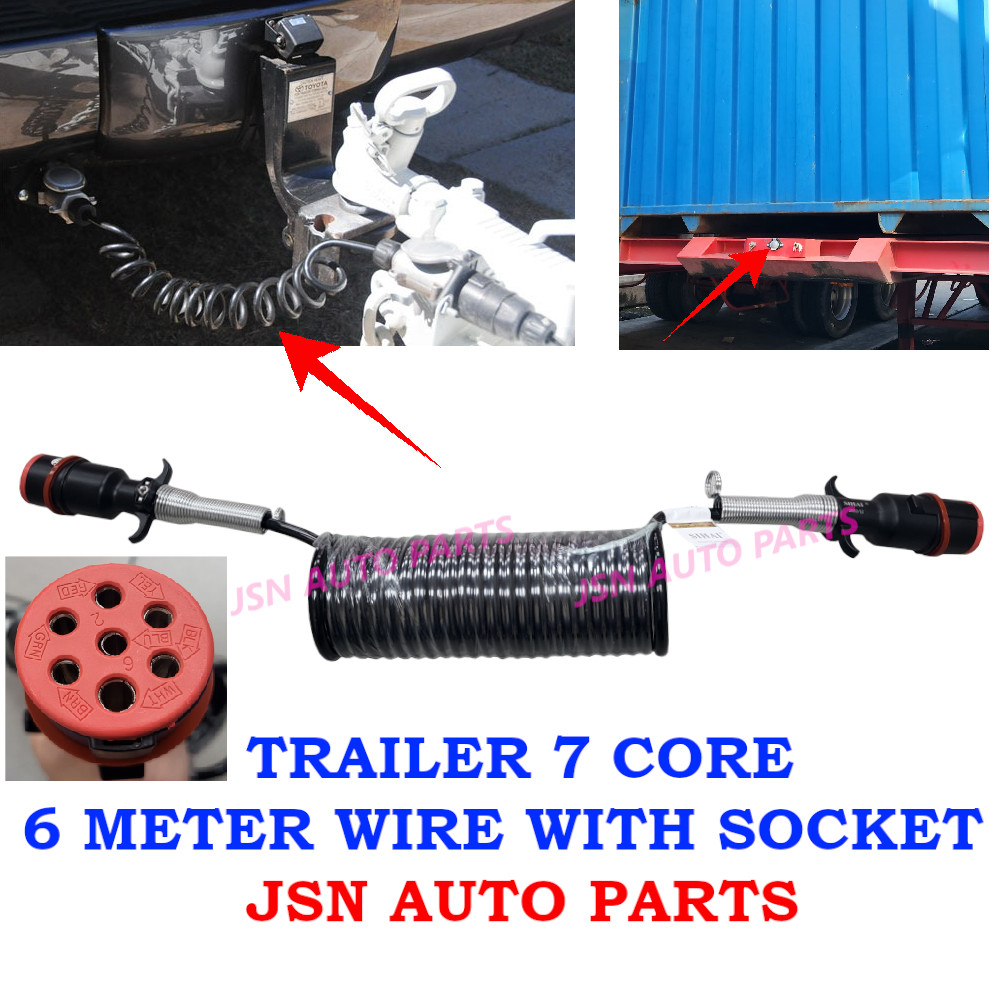 TRAILER 7 CORE 6 METER WIRE WITH SOCKET READY STOCK MALAYSIA | Shopee ...
