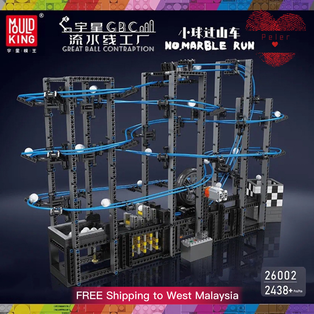 MOULD KING 26002 Marble Run Building Block Technic RC GBC 2438 Pcs ...