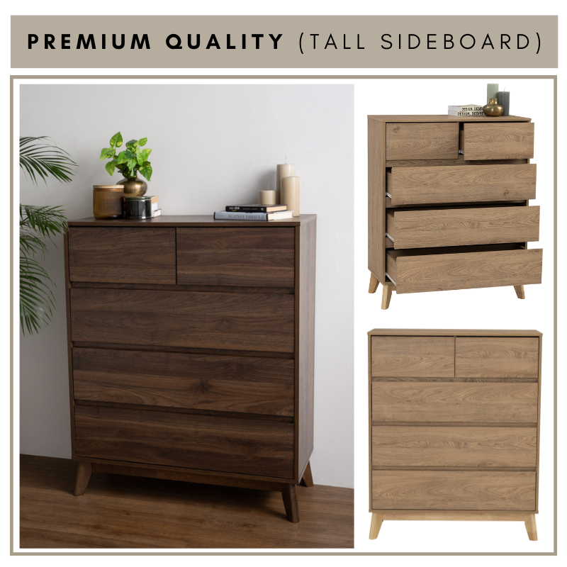 Alora Furniture - HIRADO 1.1M Tall Sideboard / Chest Drawer Sideboard ...
