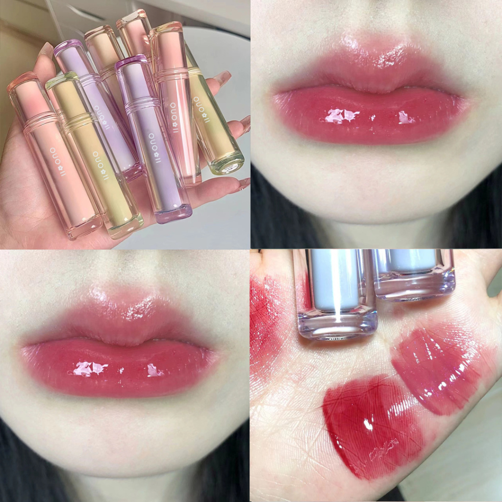 OUO Iced Tea Lip Glaze Mirror Water Light Glass Women's Lipstick Milk ...