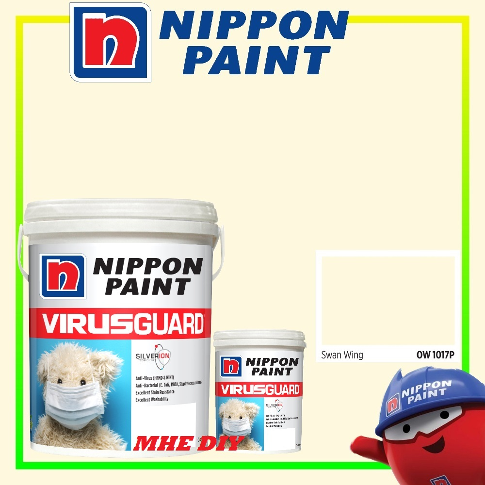 NIPPON PAINT 1L OW 1017 P SWAN WING Interior Smooth Sheen / Matt Finish ...