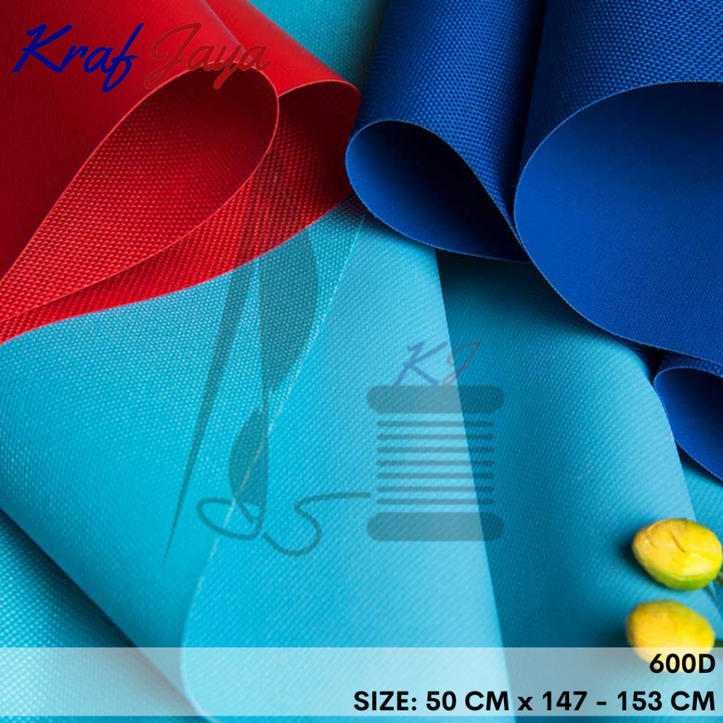 [50CM] Water Repellent 600D Polyester Oxford PVC Kain Fabric for DIY ...