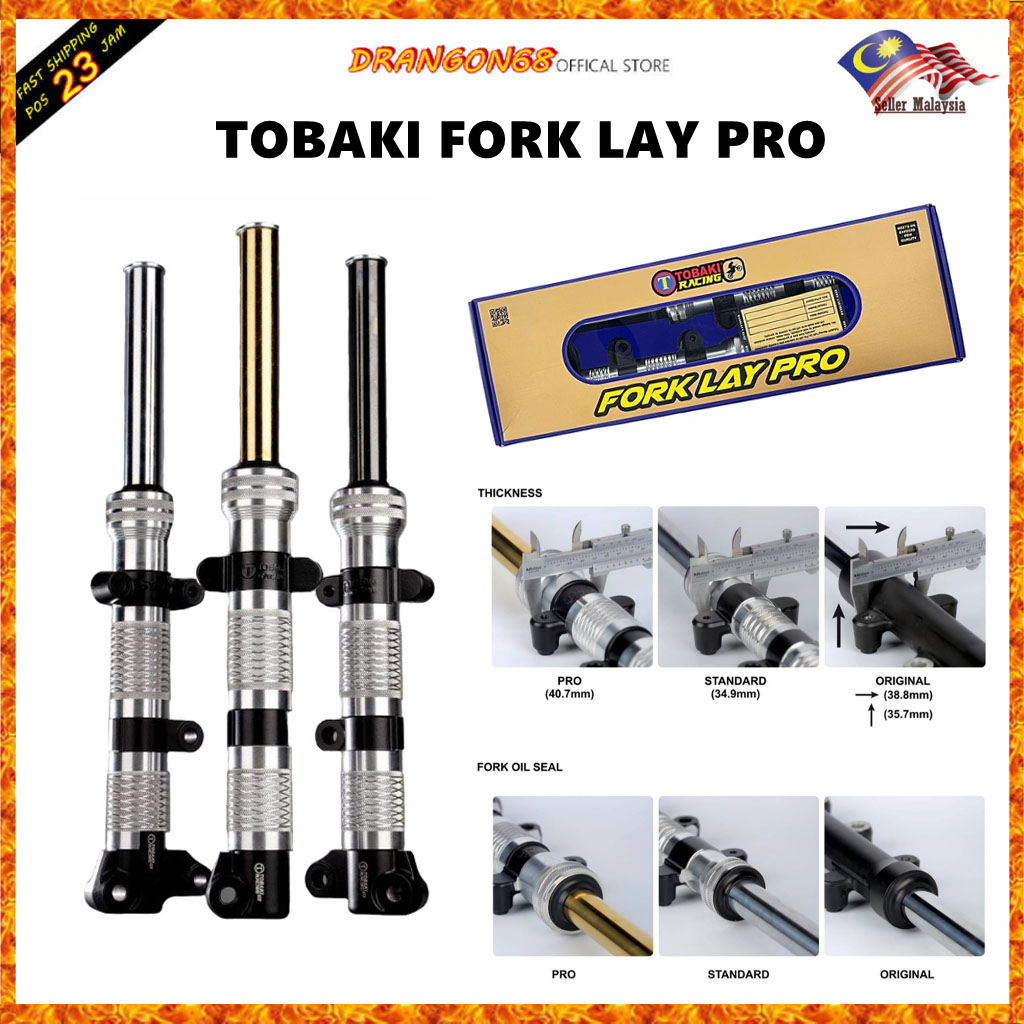 100% TOBAKI PRO CNC FORK LAY Y15ZR Y16 LC135 4Speed LC135 4S/ GOLD CHROME BLACK/ TOBAKI CNC FORK ...