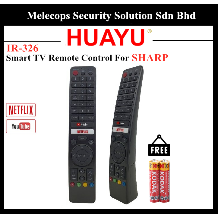 HUAYU Smart TV Android TV Remote Control With Youtube/Netflix ...