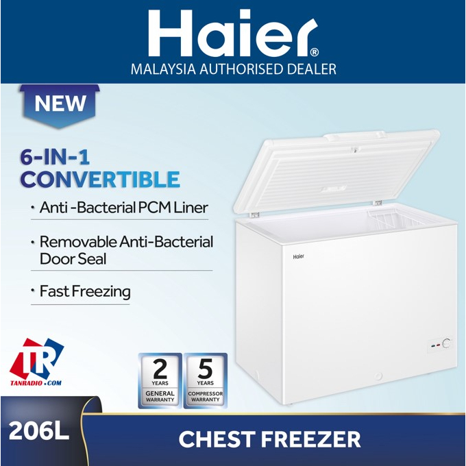 Haier 200L 100L Chest Freezer Antibacterial Convertible Freezer Fridge BD-248HMC | Shopee Malaysia