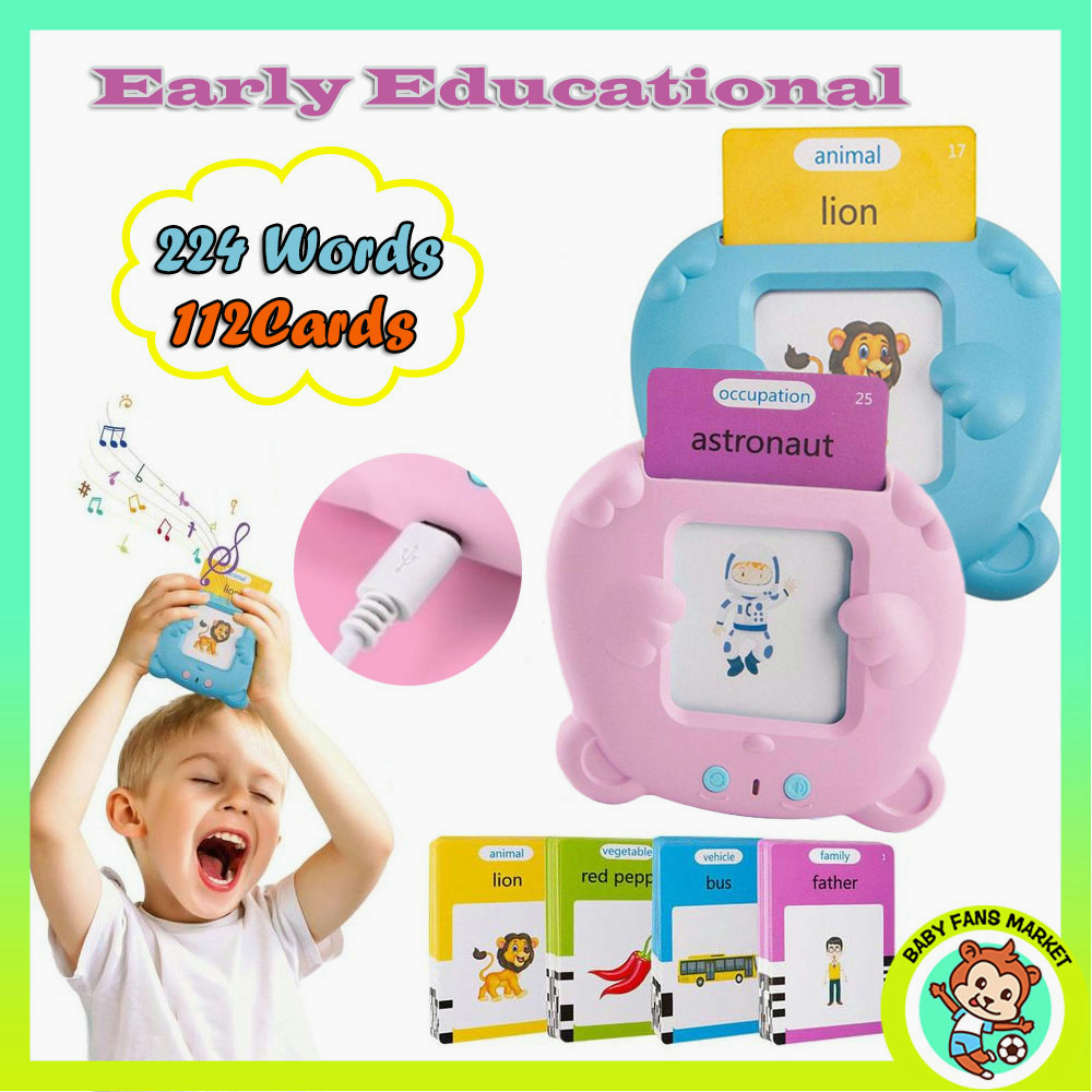 READY STOCK Flash card kids toys smart english speaker educational card ...
