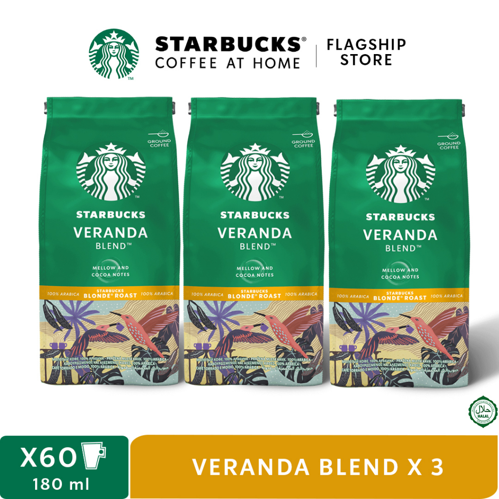 [Pack of 3] STARBUCKS VERANDA BLEND Blonde Roast Ground Coffee | Shopee ...