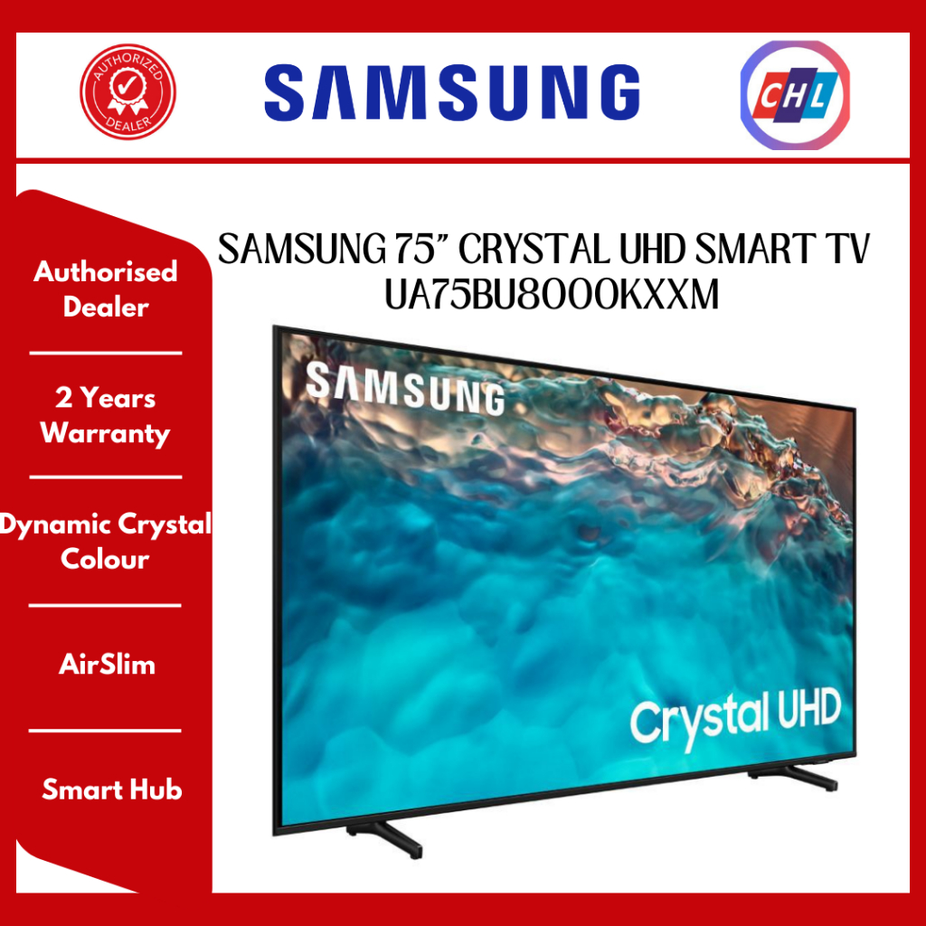 Samsung (Ready Stock) 75" Crystal UHD Smart TV UA75BU8000KXXM - Samsung Warranty Malaysia ...