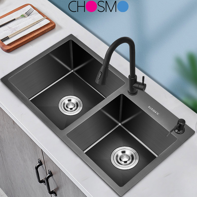 Dapur Sinki Sink Bowl Nano 304 Stainless Steel Kitchen Sink Basin Free ...