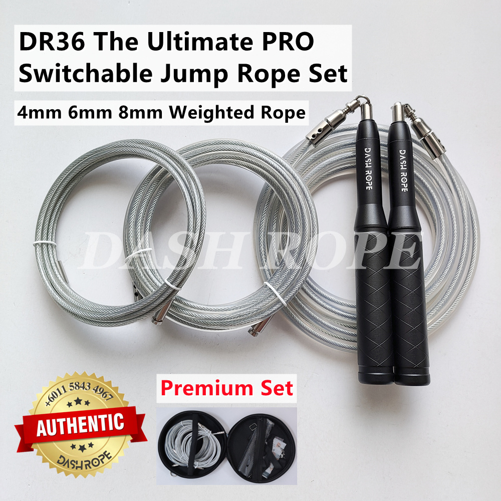 DASHROPE DR36 Switchable Heavy Jump Rope Set Weighted Skipping Ropes ...