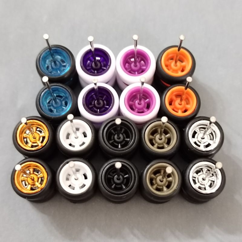 Tayar Getah Rubber Wheels 1/64 Hot Wheels Matchbox Tomica 5 Spoke ...