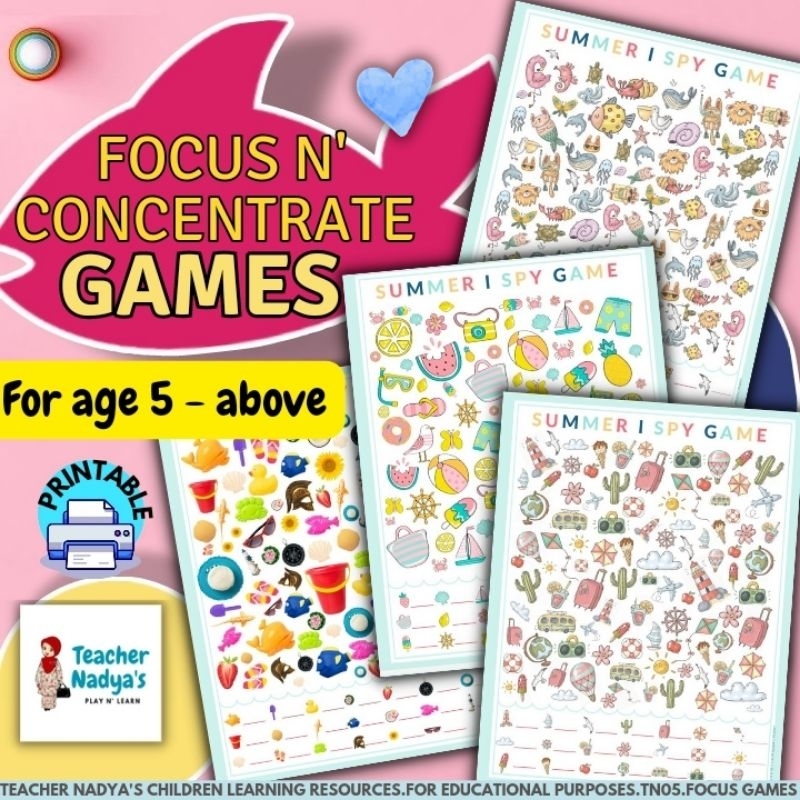 [ PRINTABLE / PDF ] Focus Games | I Spy Games | Printable Worksheet For ...