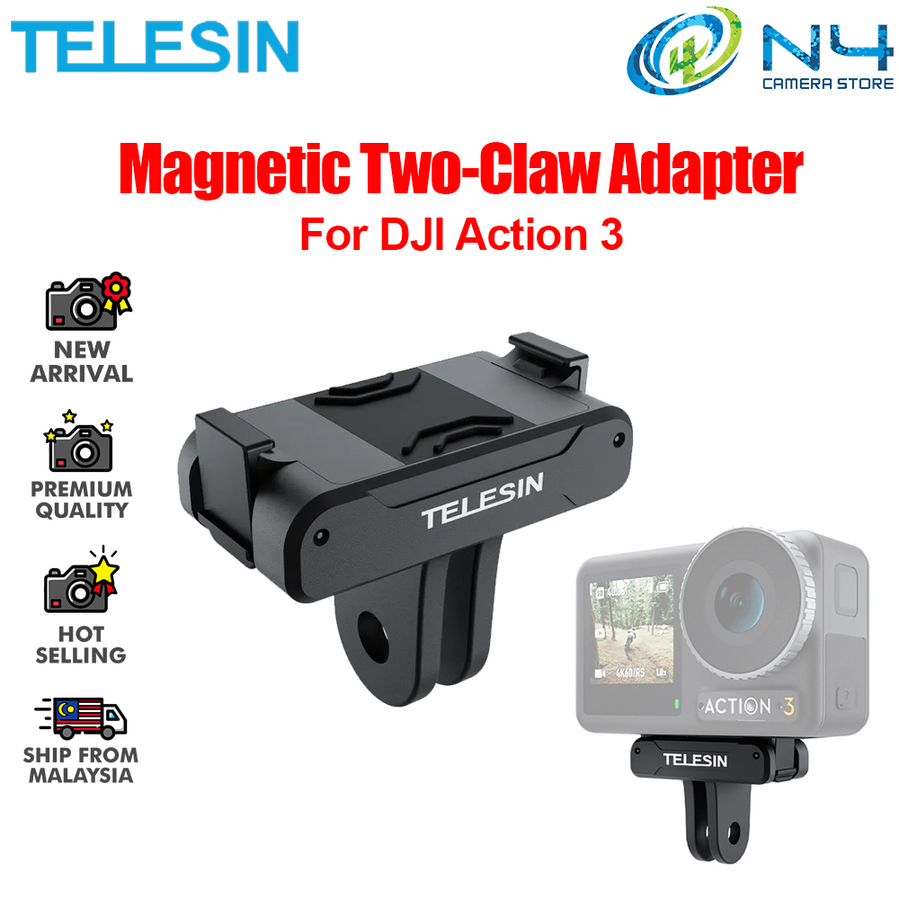 TELESIN Magnetic Two Claw Adapter Action Camera Accessories TPM-T04 For ...