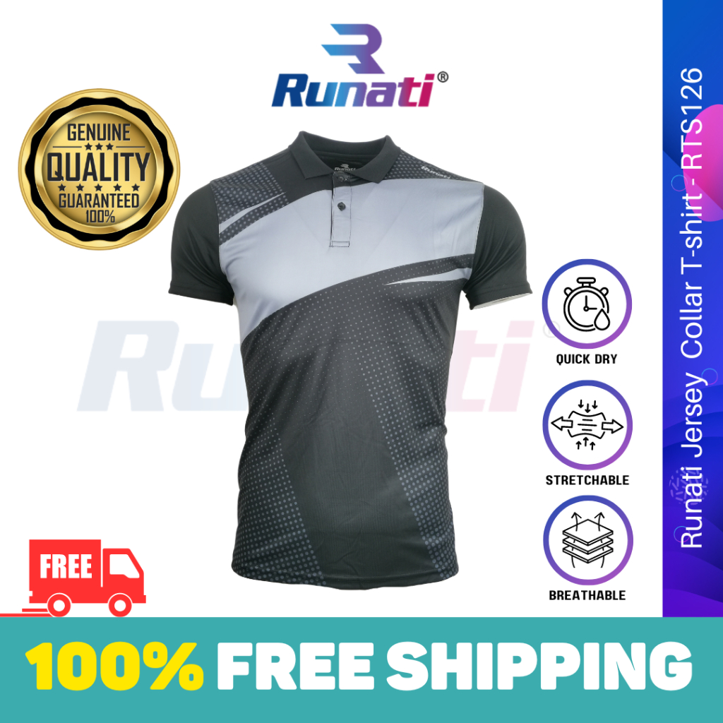 RUNATI Men Collar Sports Dry Fit Short Sleeves Shirts / Baju Polo Tee ...