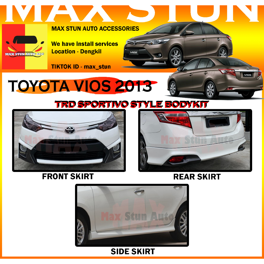 TOYOTA VIOS NCP150 2013-2018 TRD SPORTIVO FULLSET BODYKIT (T.STV) SKIRT ...