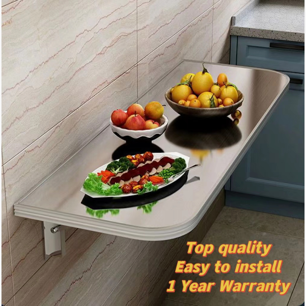 Stainless Steel Wall Mounted Foldable Table Kitchen Countertop Dining ...