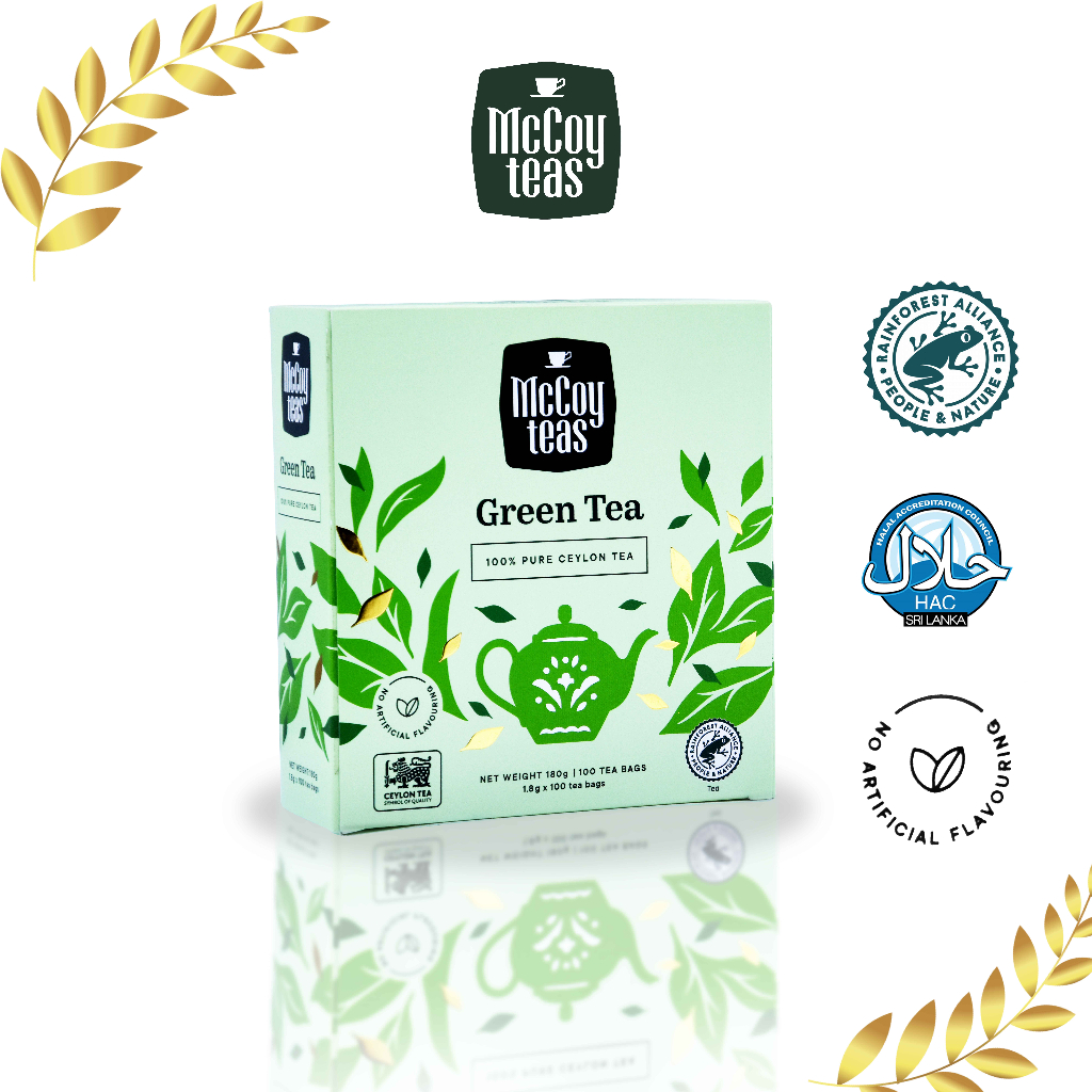 McCoy Green Tea 100's Premium Tea Halal Certified 100% Ceylon Tea (100 ...