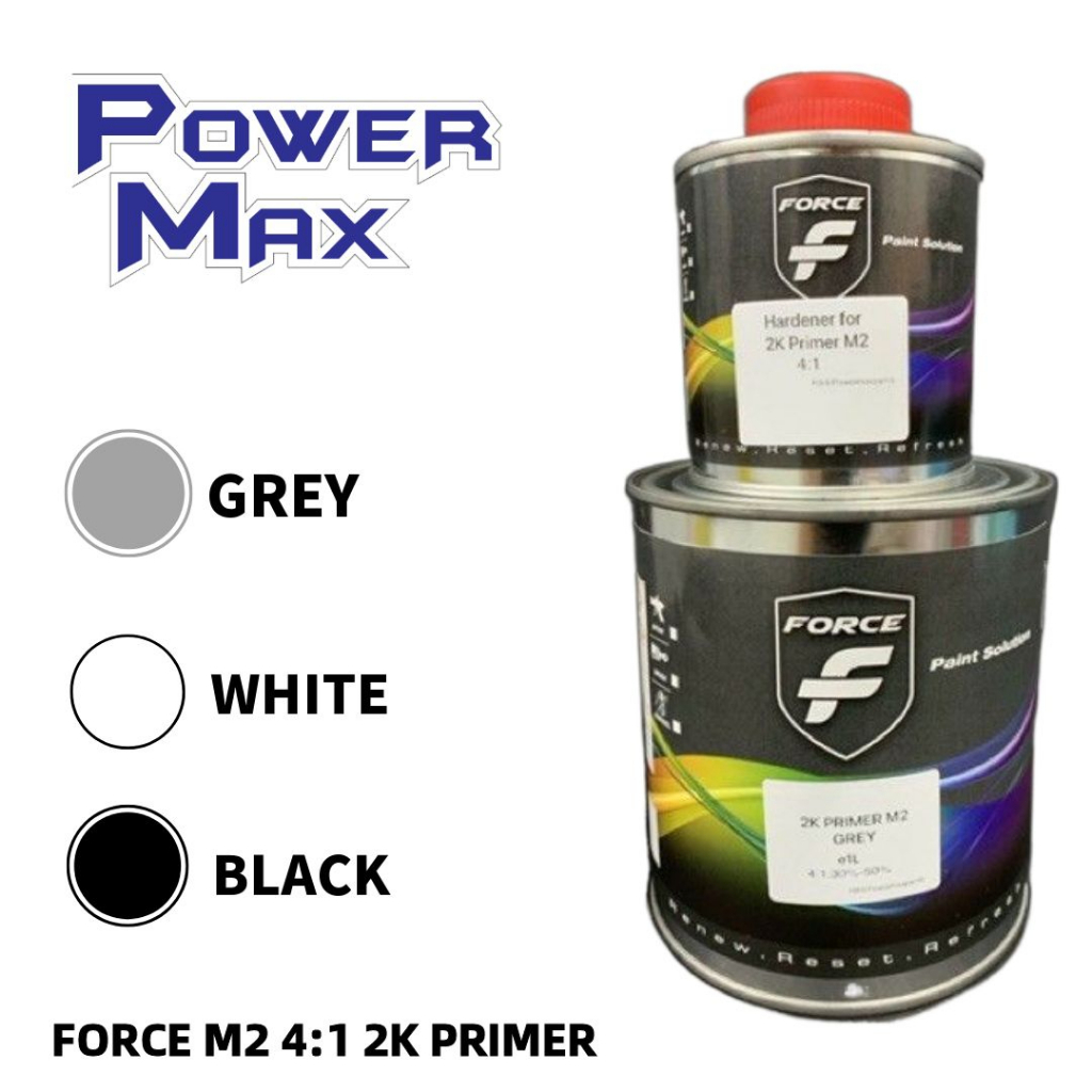 FORCE M2 4:1 2K PRIMER e1Liter With HARDENER e250ML - LIGHT GREY ...