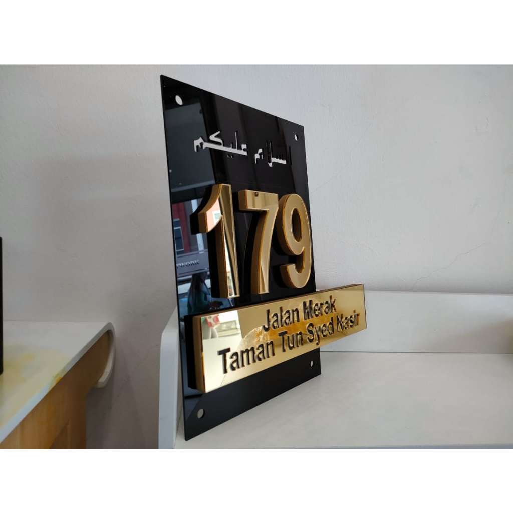 3D NOMBOR PLAT RUMAH MODEN / Modern House Number Plate Acrylic 3D ...
