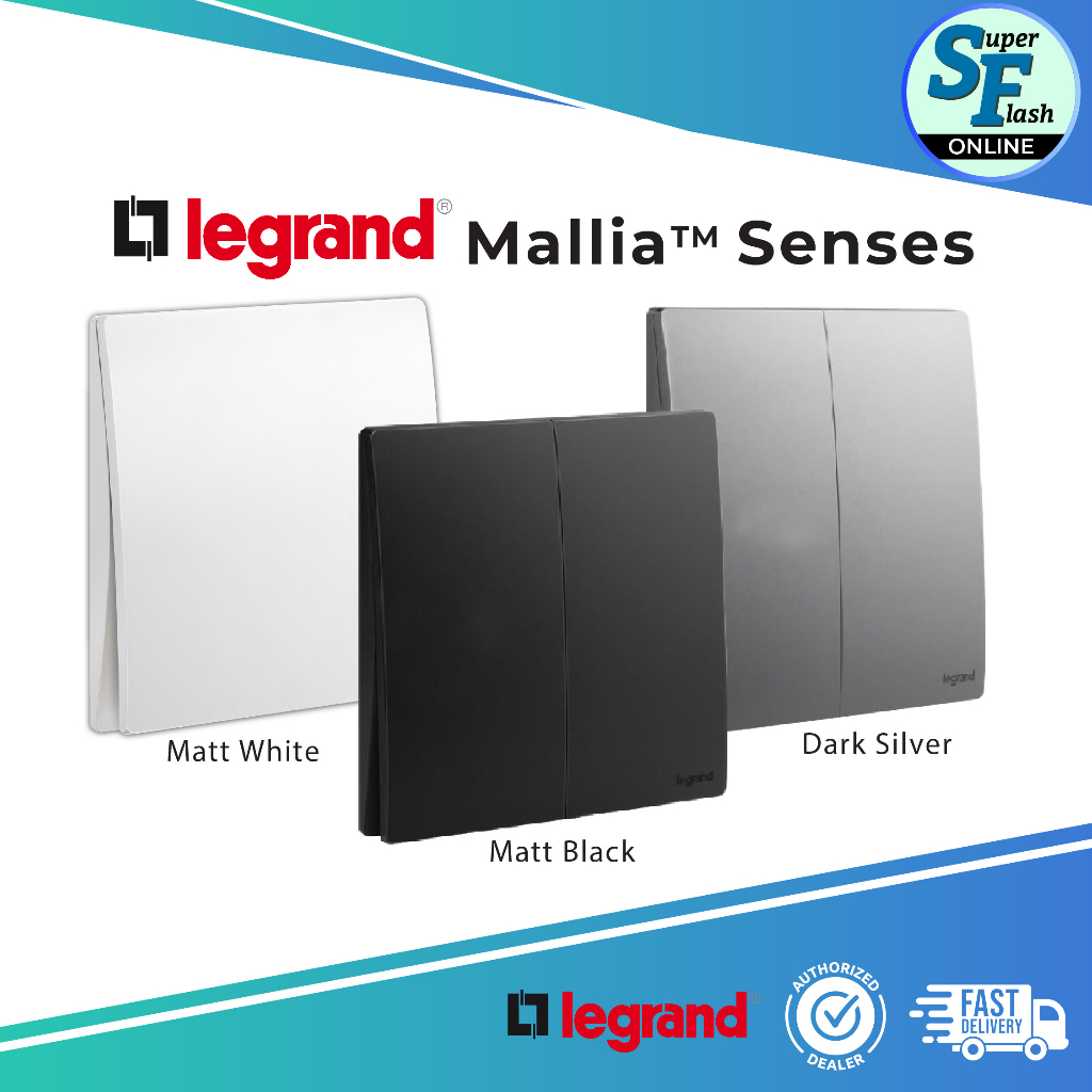 Legrand Mallia Senses Switch Socket (Matt White/Matt Black/Dark Silver ...