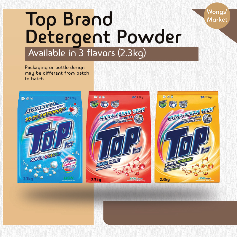 Top Detergent Powder 2.3kg (Super White / Super Colour / Super Hygienic ...
