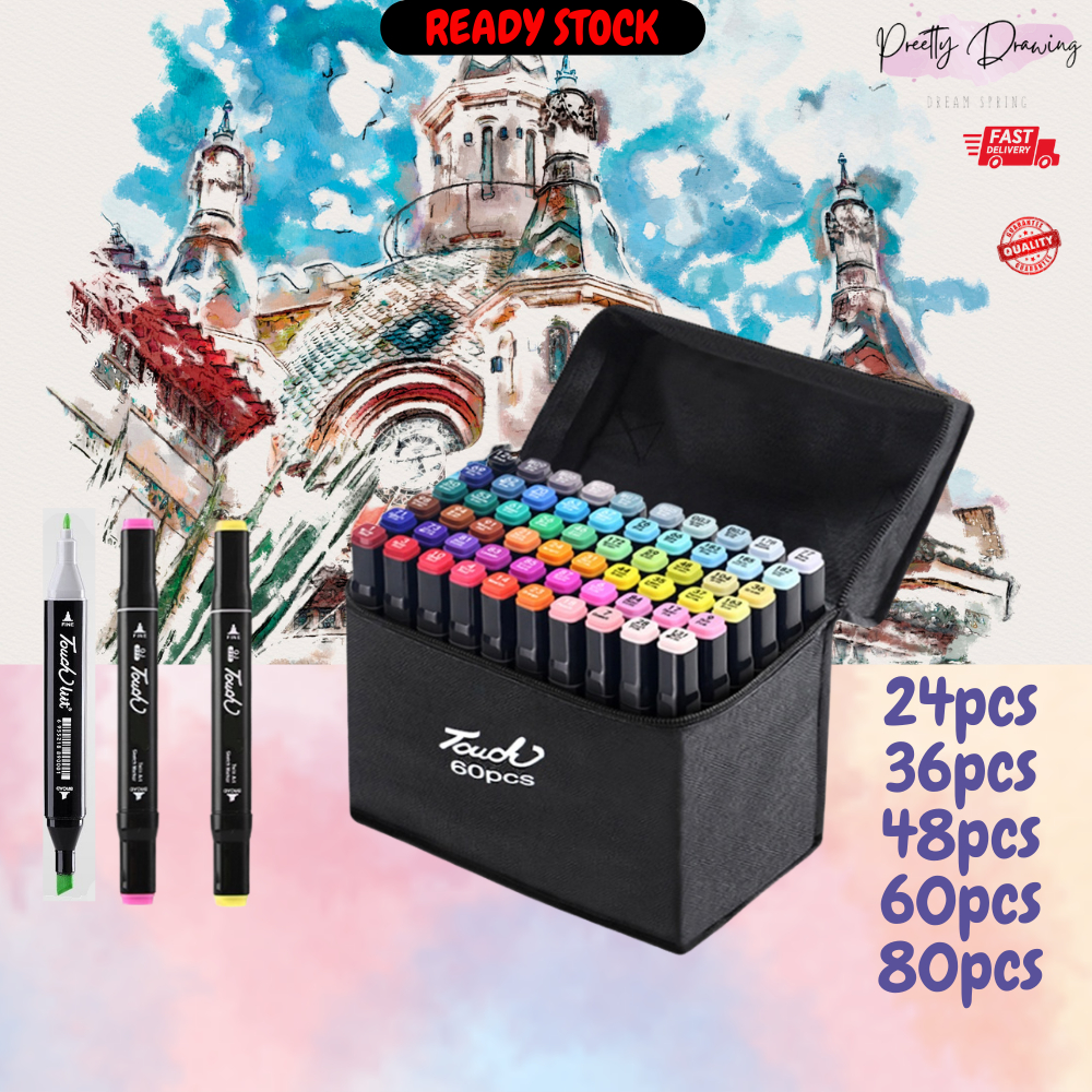 Touch Art Markers 24/36/48/60/80 Double-head Marker Pen Set Sketch ...