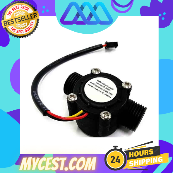 Pipe G1/2 G 1/2 Inch 20.5mm YF-S201 Water Flow Sensor Detector Meter Fluid Hall Effect Flowmeter ...