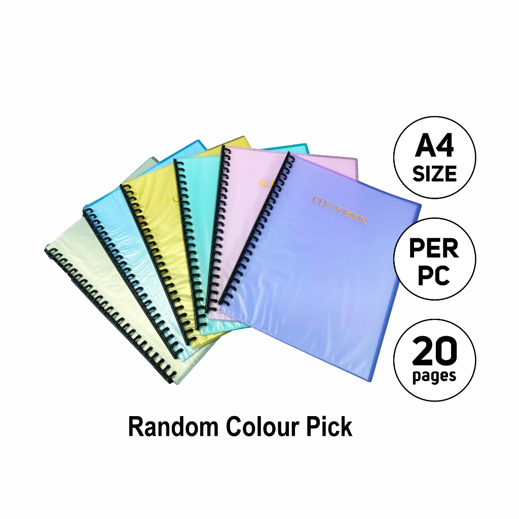 Kidario Clear Holder 20 Pages Document Hard Cover File Folder A4 2320A ...