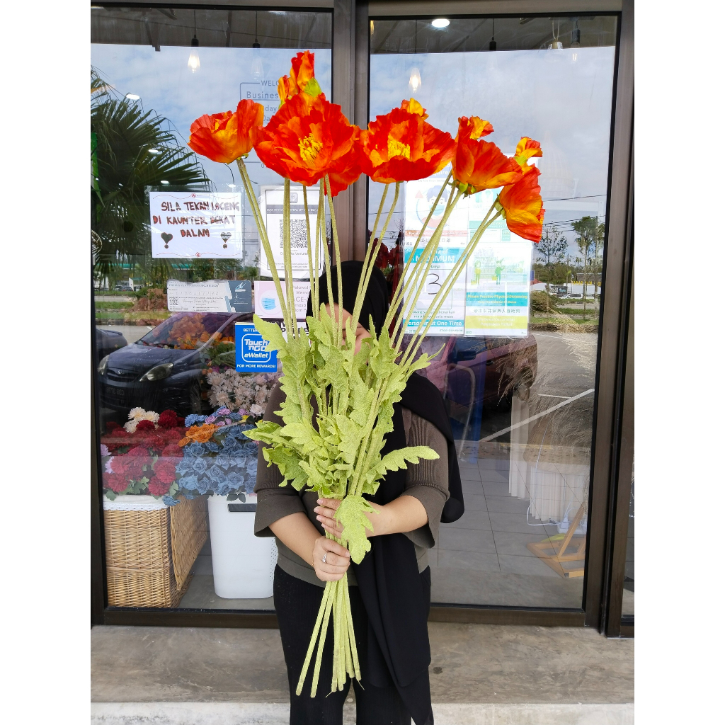 Big Poppies Flower Wedding Home Decor Big Poppy | Bunga Pelamin Murah ...