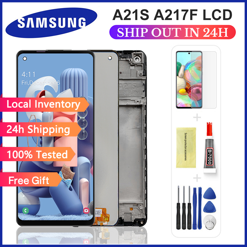 For Samsung Galaxy A21s A217 SM-A217F/DS LCD Touch Screen Digitizer Display Replacement with ...