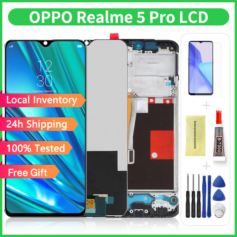 Original LCD With Frame For Realme 5 Pro / Realme Q RMX1971 LCD Display ...