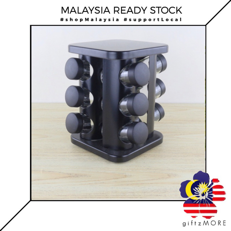Stainless Steel Spice Rack / Spice Carousel Matte Black / All Black ...