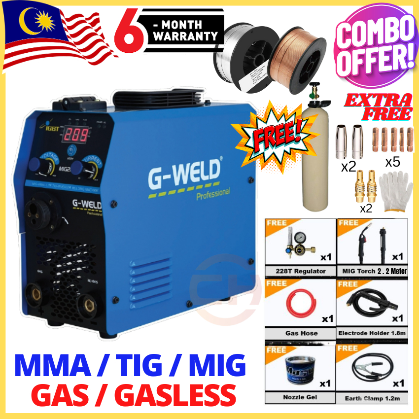 G-WELD MIG209 1KG MIG MMA LIFT-TIG Welding Machine Welding Set Mig Gas ...