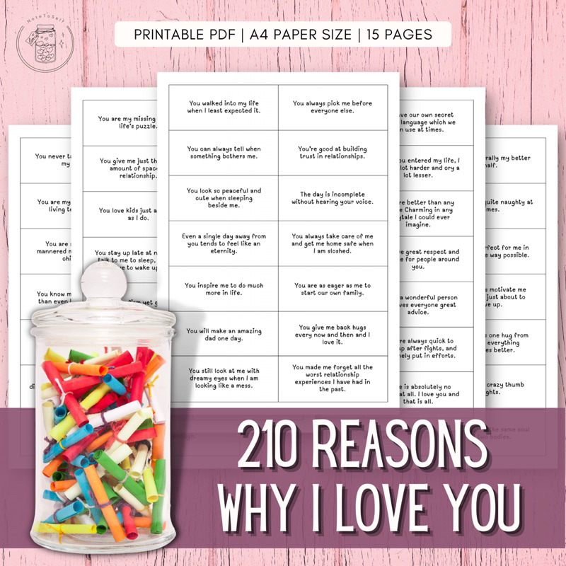 [PDF File] 210 Reasons Why I Love You Printable | Love Notes Printable ...