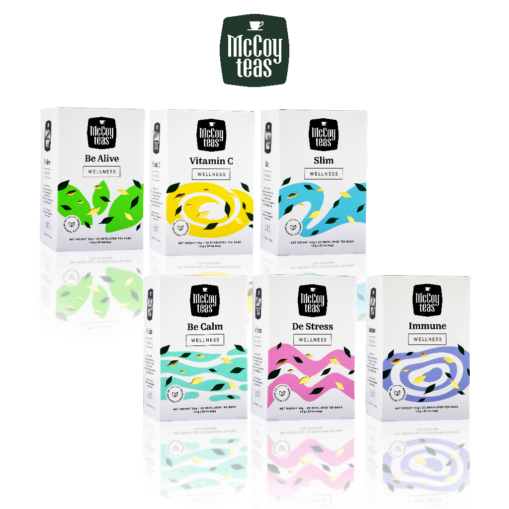 "ASSORTED" McCoy Wellness 20's Enveloped Tea Bags (6 flavours) Halal ...