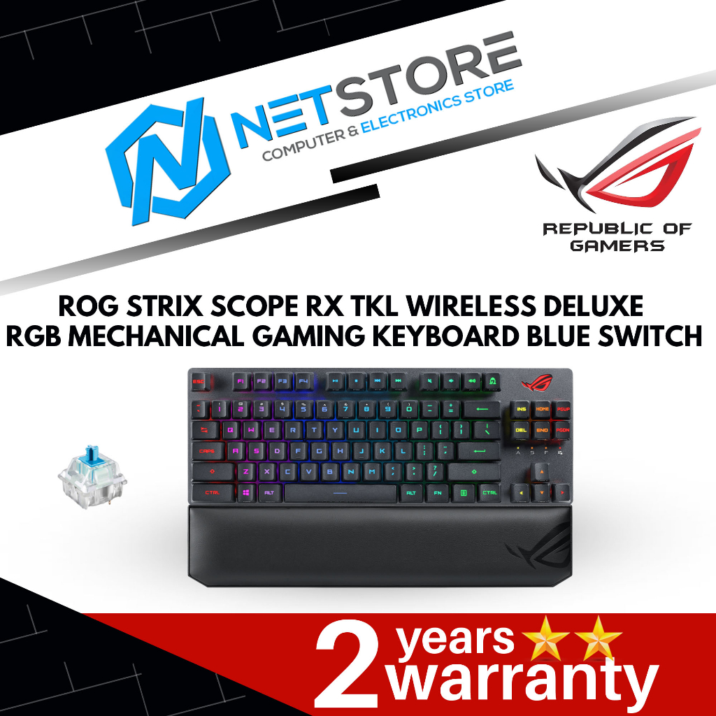 ASUS X807 ROG STRIX SCOPE RX TKL WIRELESS DELUXE RGB MECHANICAL GAMING ...