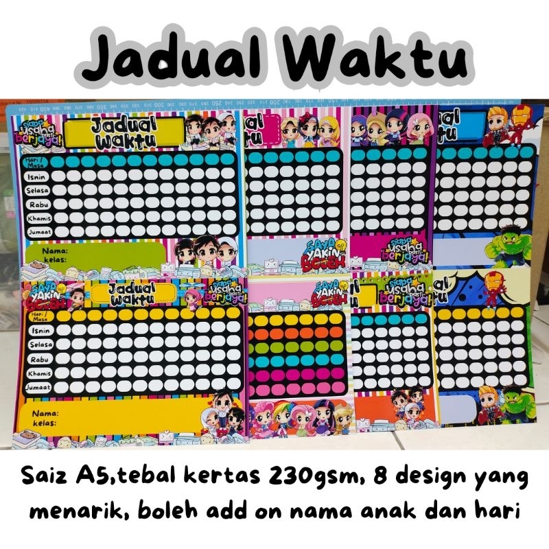 Jadual waktu kelas, jadual waktu, jadual kelas | Shopee Malaysia