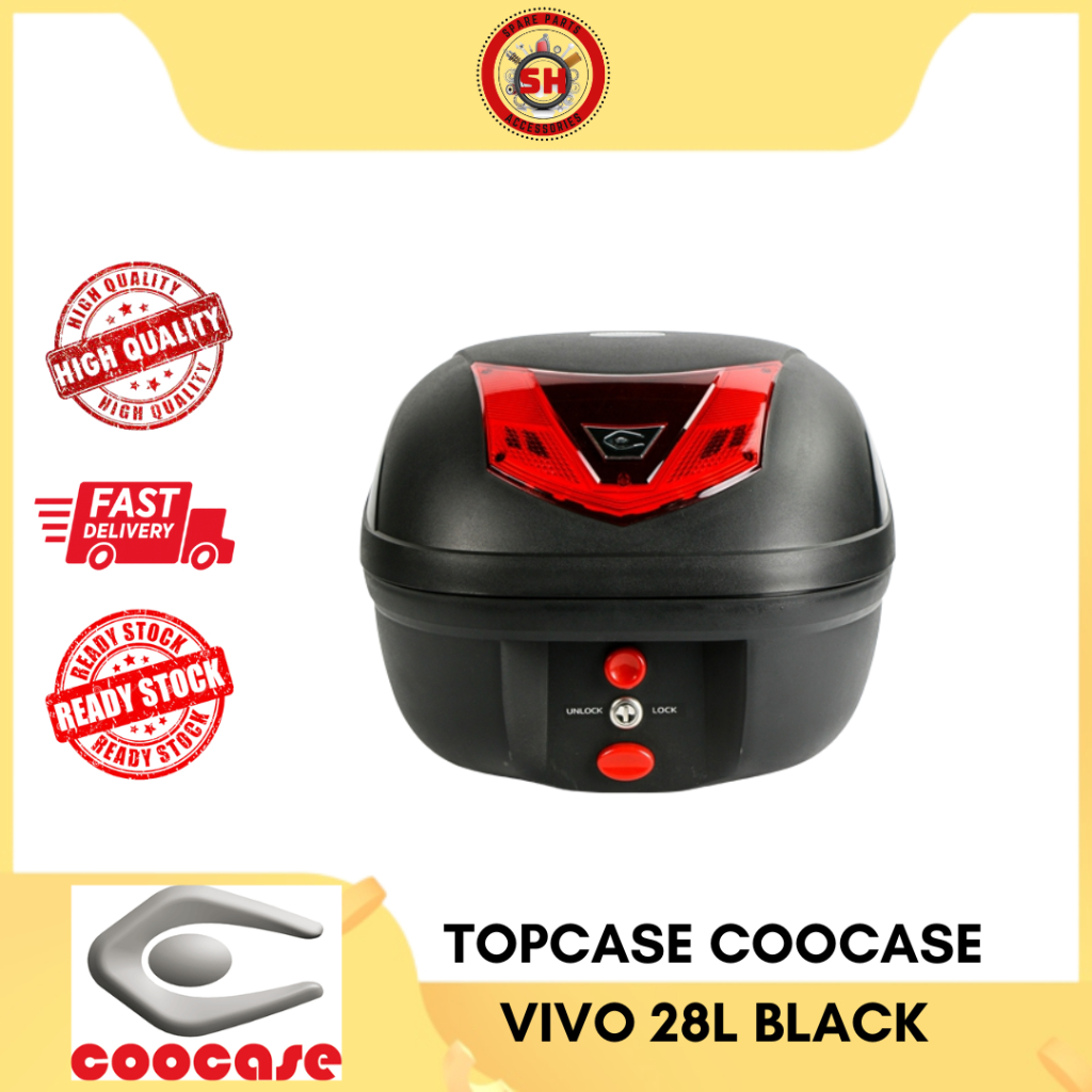 Top Case Coocase Black 28 Litre S28 VIVO Top Box (Ready Stock) 100% Original | Shopee Malaysia