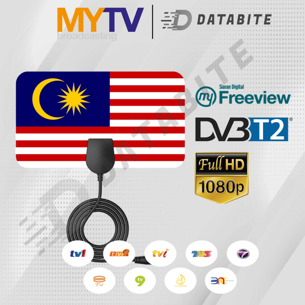 Antenna "Malaysia Flag" myFreeView Indoor Antena MyTv Decoder Full Set DTTV DVBT2 Tv Antenna ...