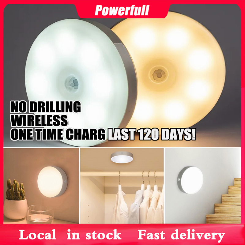 Motion Sensor Lights LED Night Light Battery Rechargeable Battery ...