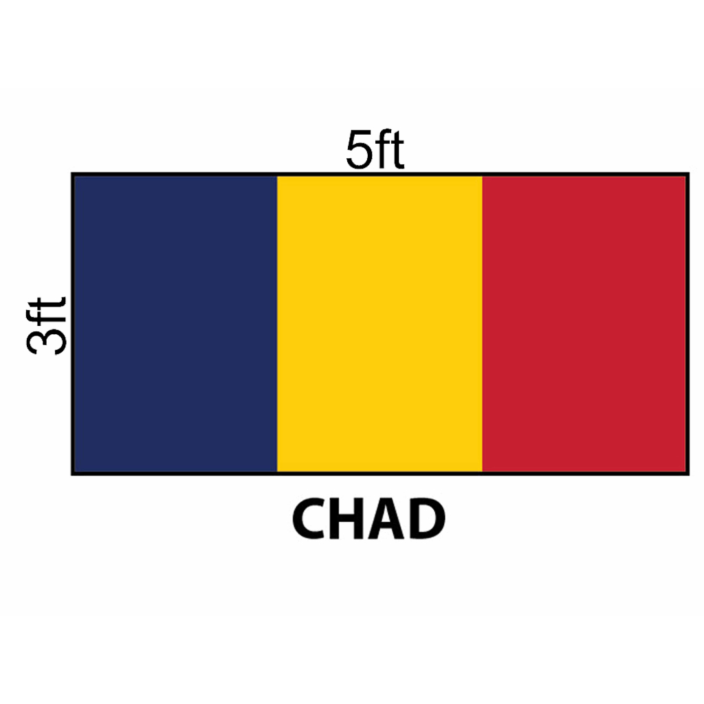 CHAD Flag 3x5ft, Bendera CHAD 3x5ft, Polyester | Shopee Malaysia