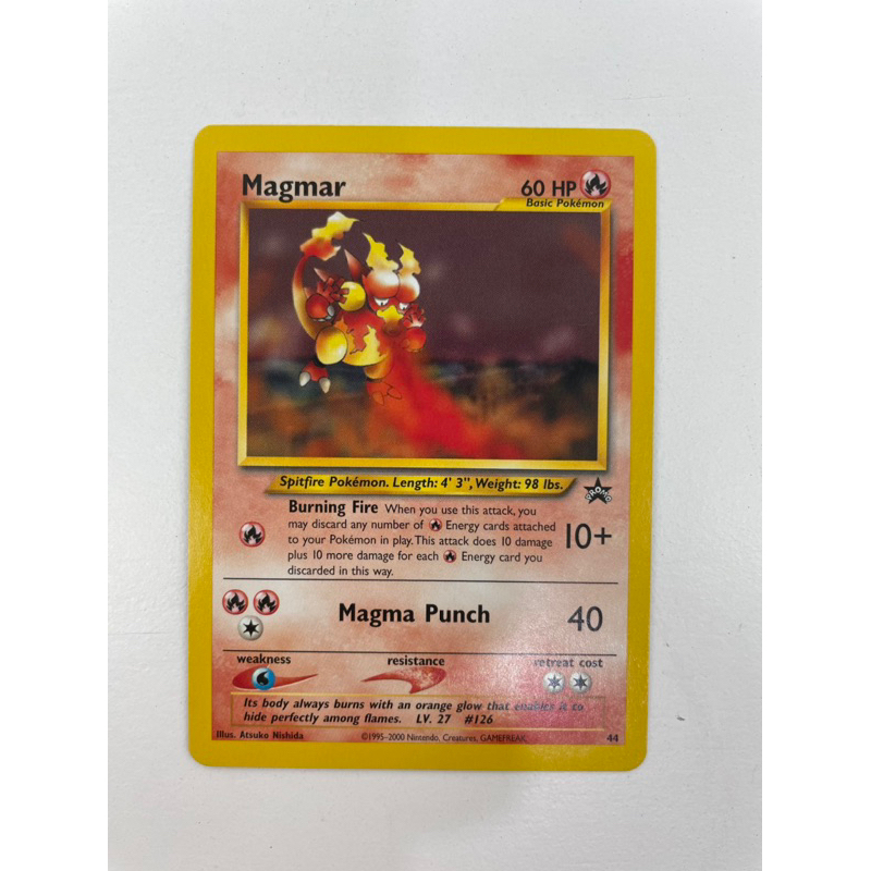 Pokemon vintage 2000 Magmar - # 44 Black Star Promo Rare TCG Pokemon ...
