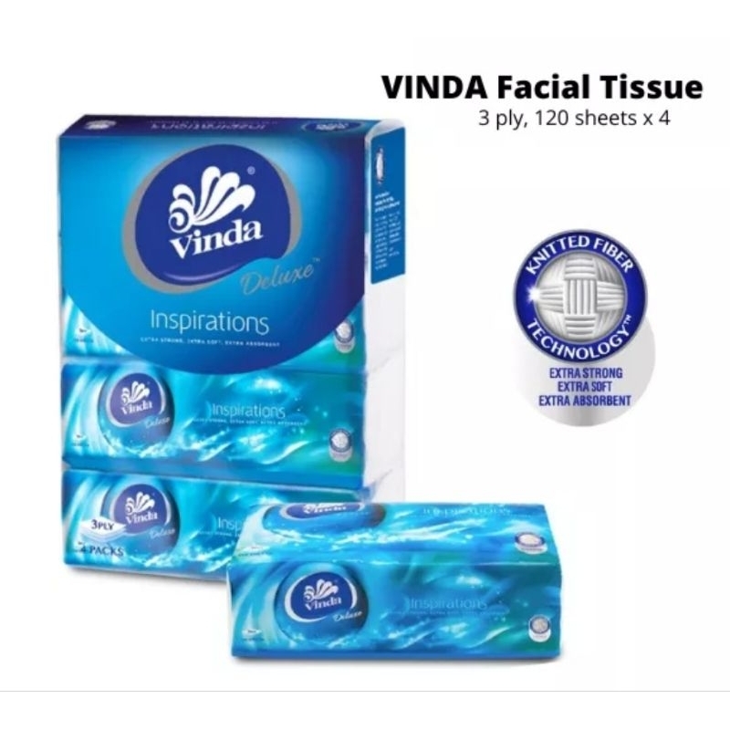 Vinda Facial Tissue Soft Pack 4 x 120s - L size | Shopee Malaysia