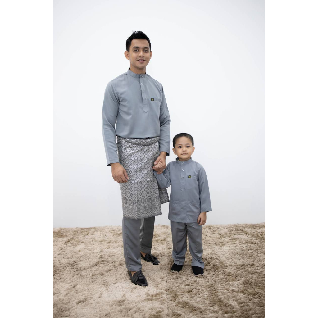 BAJU MELAYU RAYA SET AYAH DAN ANAK ( GRAY ) | Shopee Malaysia