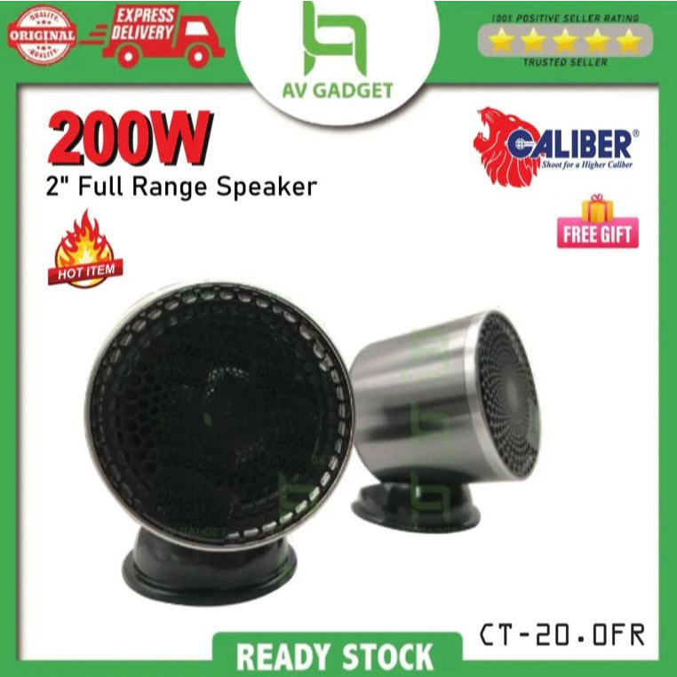 [Free Gift] Caliber 2" Car Full Range Speaker Tweeter Bass Sound Music ...