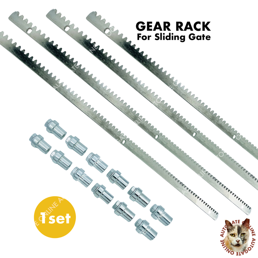 4 PCS (1M) GALVANIZED IRON GEAR RACK AUTOGATE ( DC MAX / E8 E1000 / OAE ...