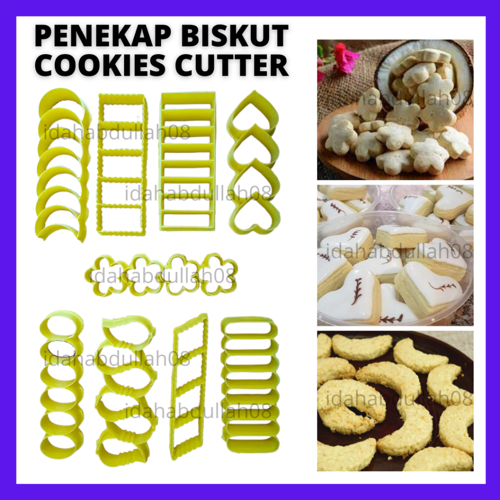 Penekap Acuan Biskut Plastik Penerap Tart / Love / Bulan Sabit / Biskut ...