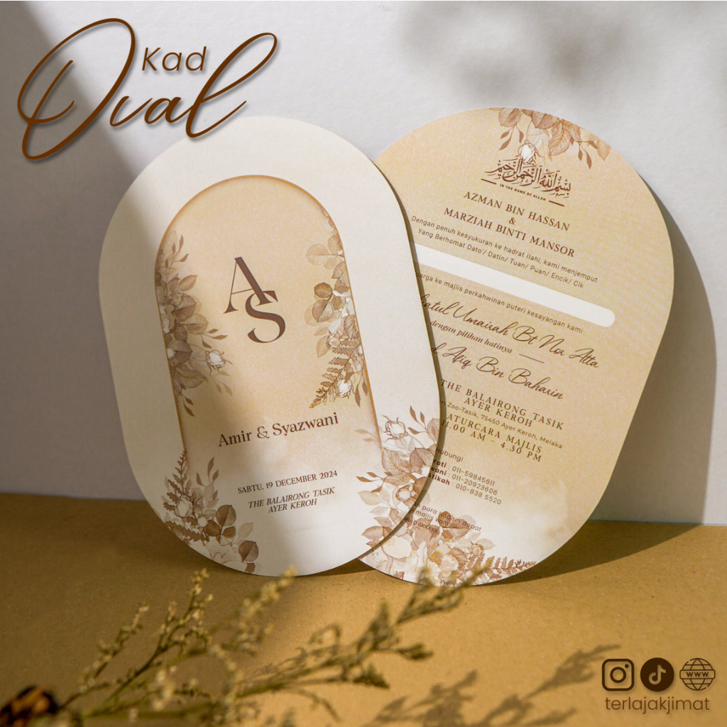 Kad kahwin Oval Card + Free Sampul + Free Digital Card New Design ...