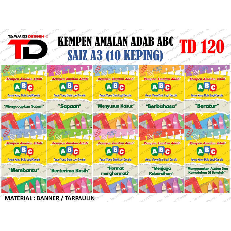AMALAN ADAB ABC DI SEKOLAH | Shopee Malaysia