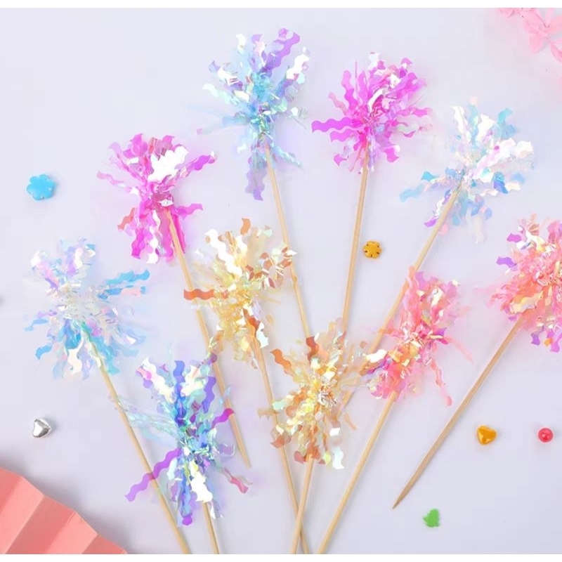 INS 5pc Colourful Stick Cake Topper 5件套炫彩雨丝蛋糕插件 | Shopee Malaysia